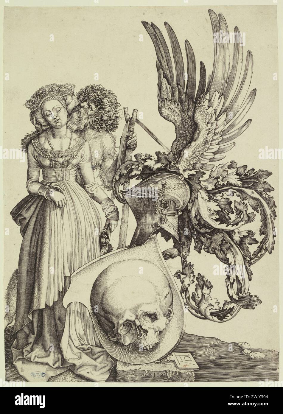 Albrecht Dürer (1471-1528). Death coat of arms (copy) (Bartsch 101 ...