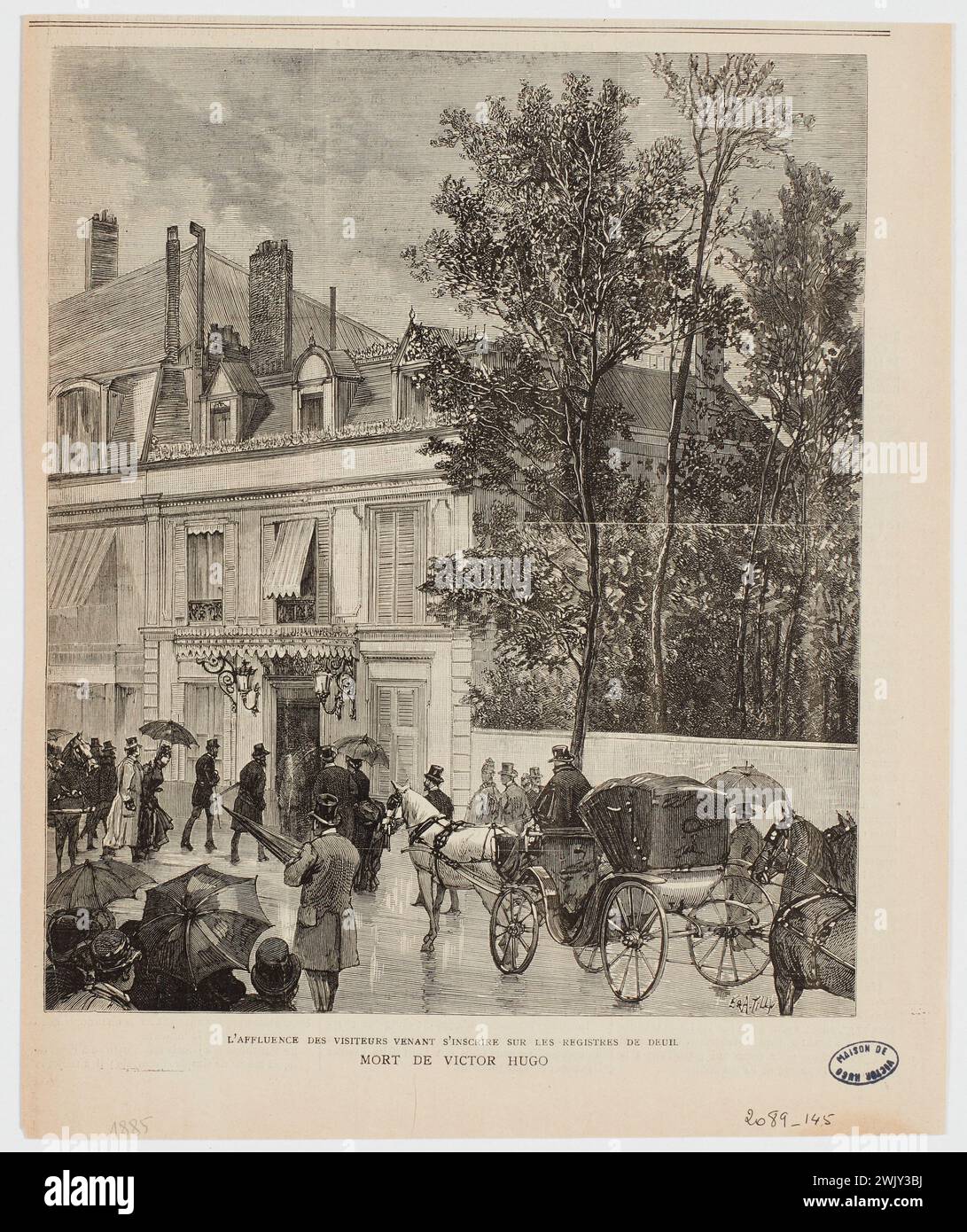 Visitors to the home of Victor Hugo after his death (dummy title), 1885 ...