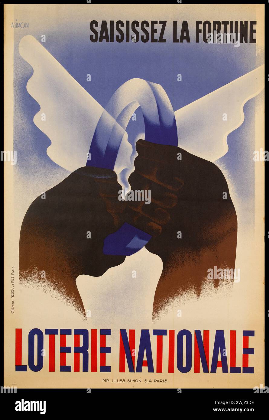 A. Simon. Advertising poster. "Enter fortune". National lottery. Color ...