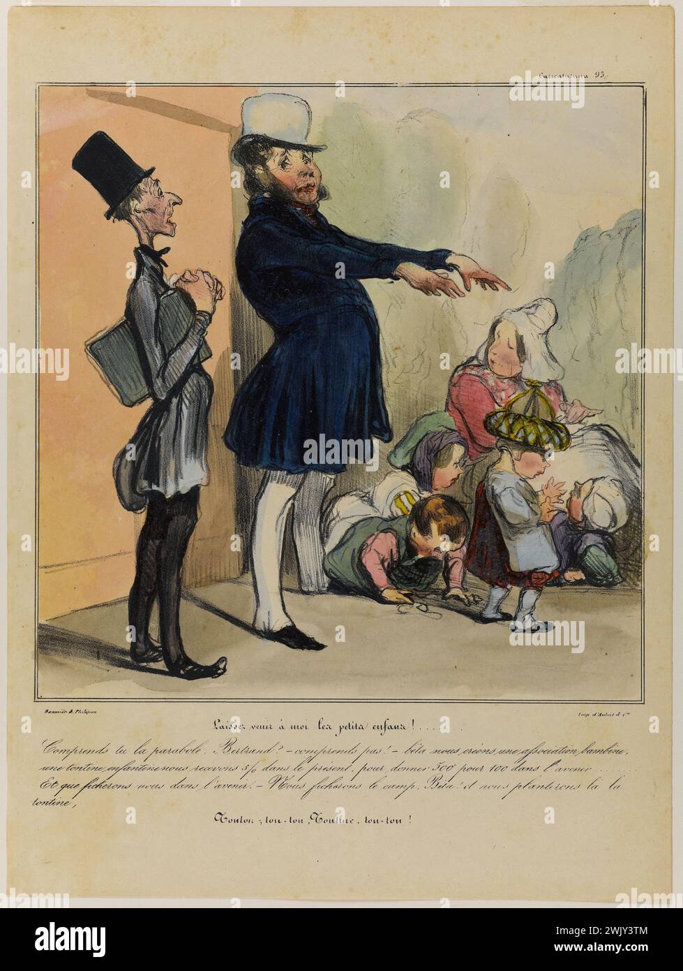 Honoré Daumier (1808-1879). "Let small children come to me ...