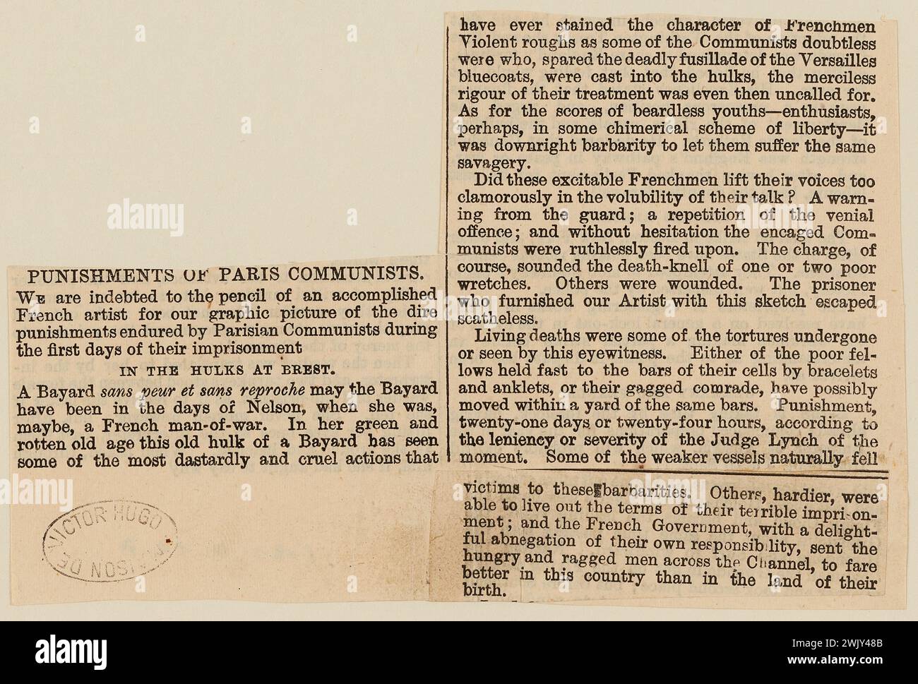 The Penny Illustrated Paper, newspaper break attached to the letter ...