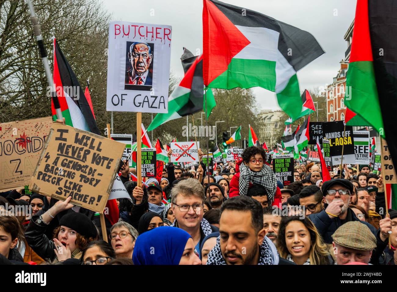 London, UK. 17th Feb, 2024. Never Vote for starmer placard with The ...