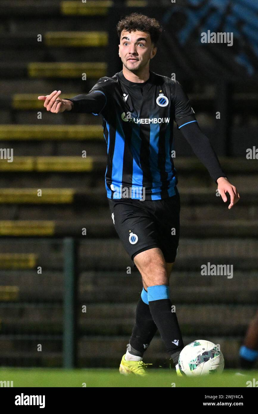 Roeselare, Belgium. 16th Feb, 2024. Amine Et-Taibi (15) of Club NXT ...