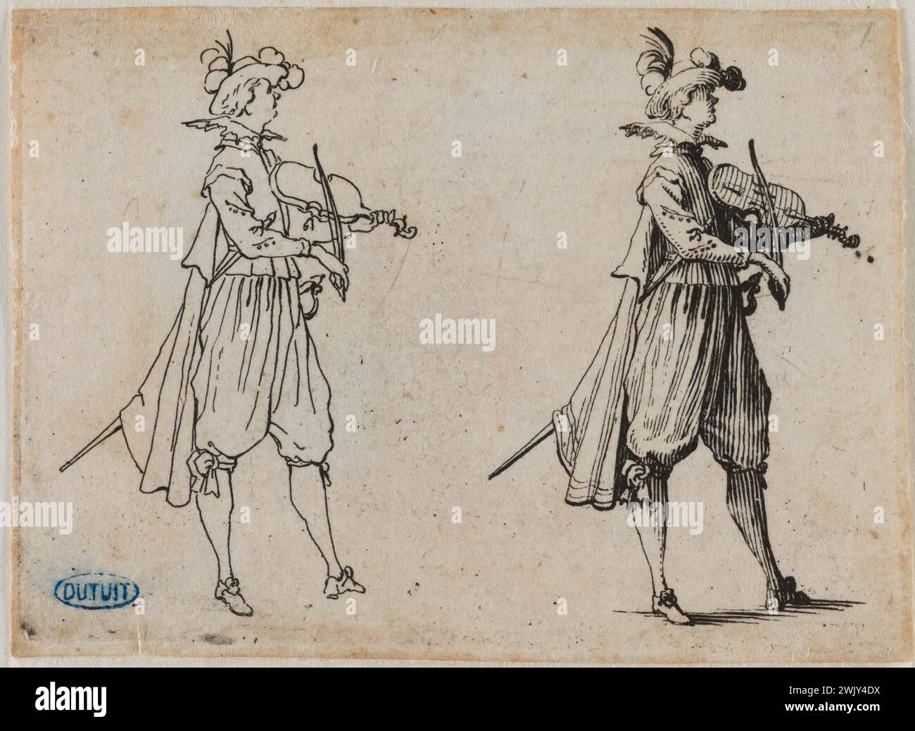 Jacques Callot (1592-1635). "The whims, the violin player. Thirteenth ...