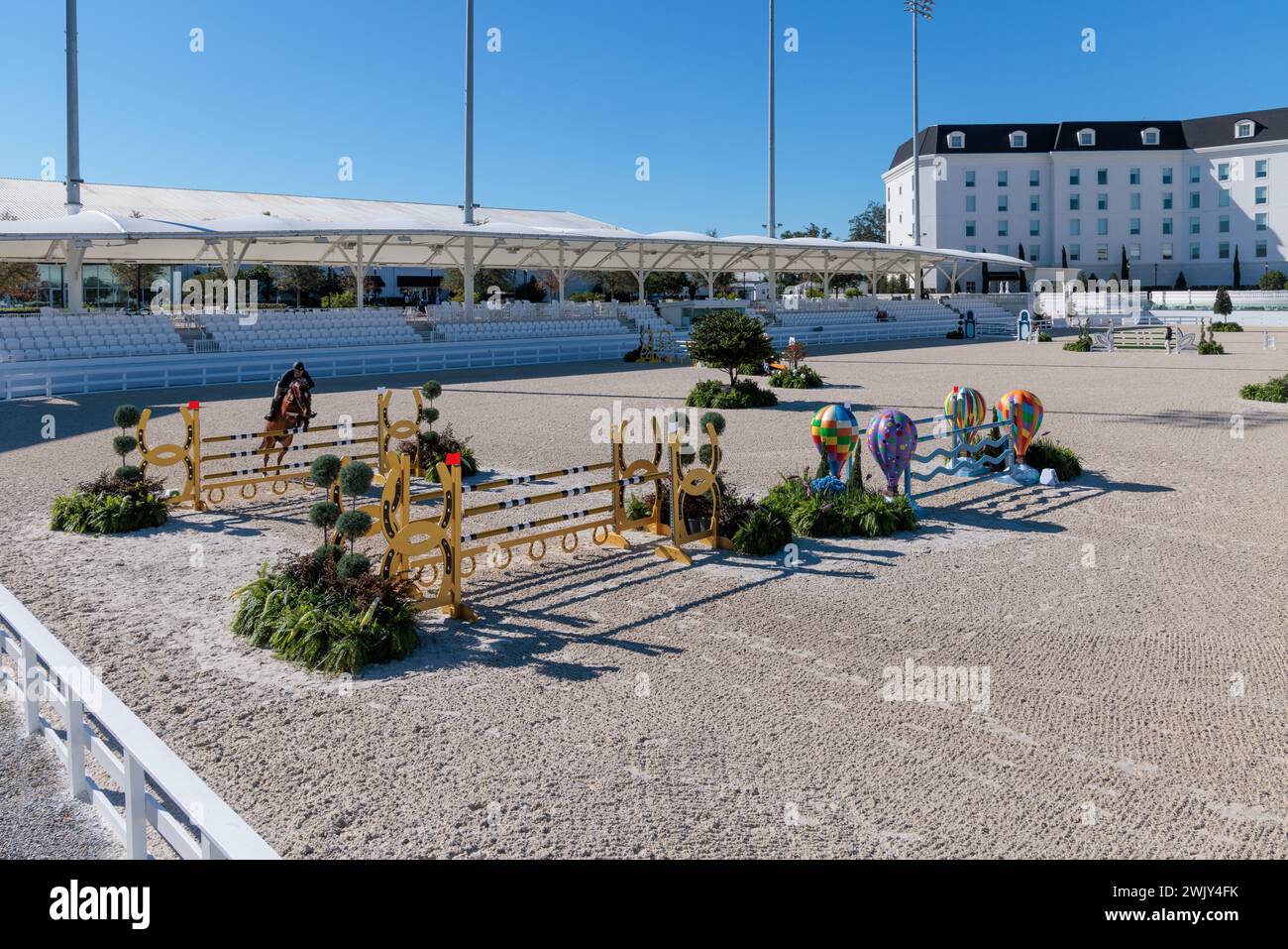 Man competing in the Hunter Jumper competition in the Grand Outdoor ...