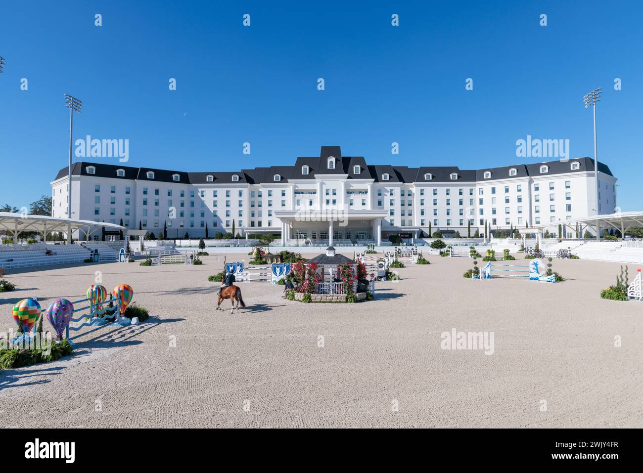 Man competing in the Hunter Jumper competition in the Grand Outdoor ...