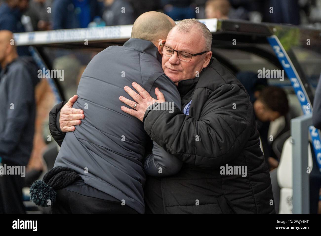Stevenage Manager Steve Evans and Derby Manager Paul Warne during the ...