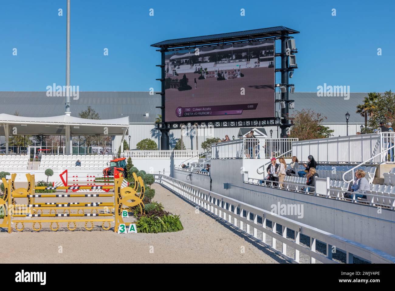 Big CCTV screen at the Grand Outdoor Arena of the World Equestrian ...