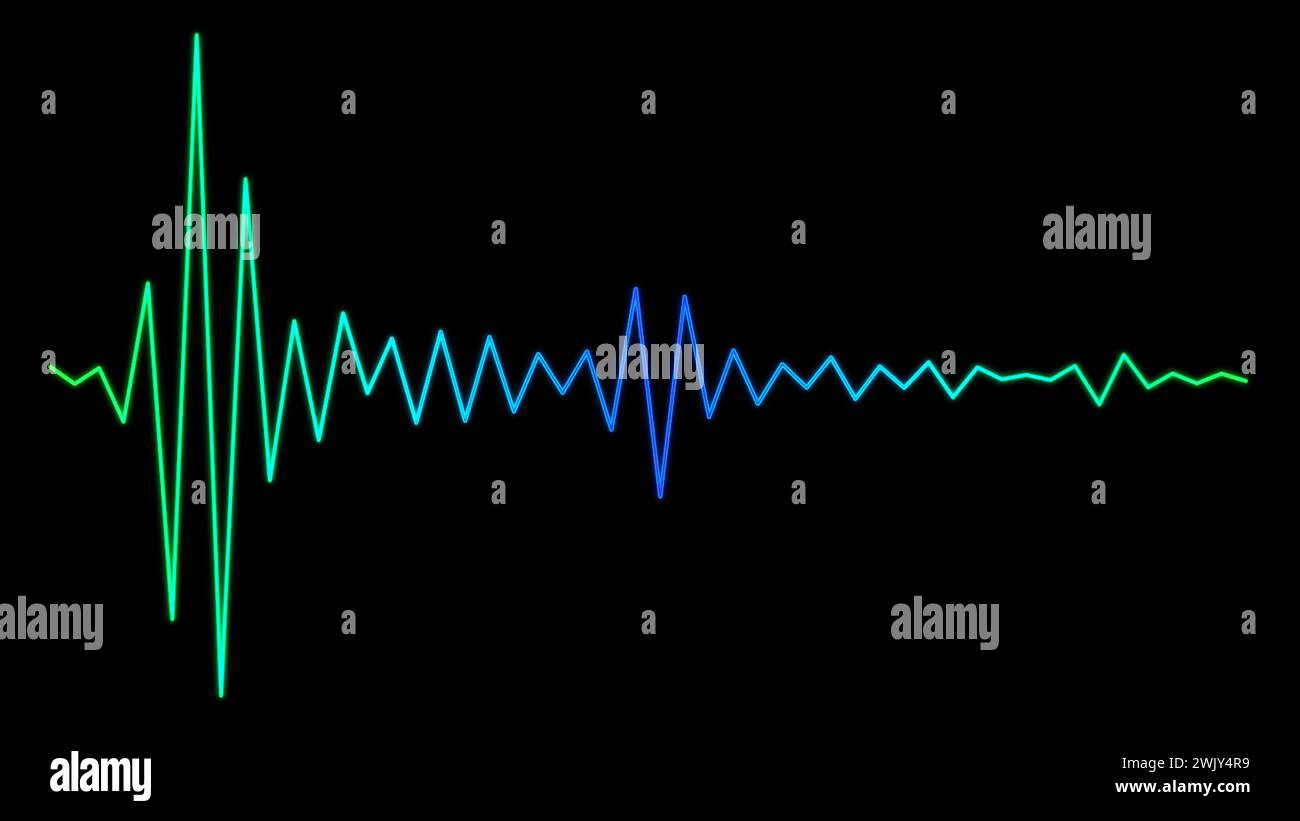 Digital sound waves on black background Stock Photo - Alamy