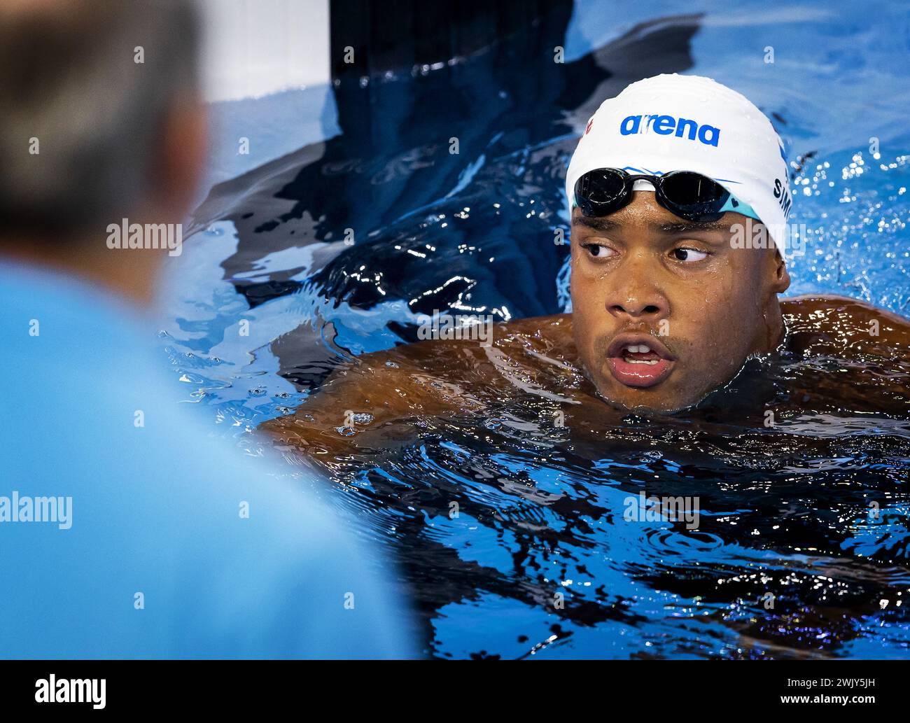 DOHA - Kenzo Simons after the 50 free men's final during the seventh ...