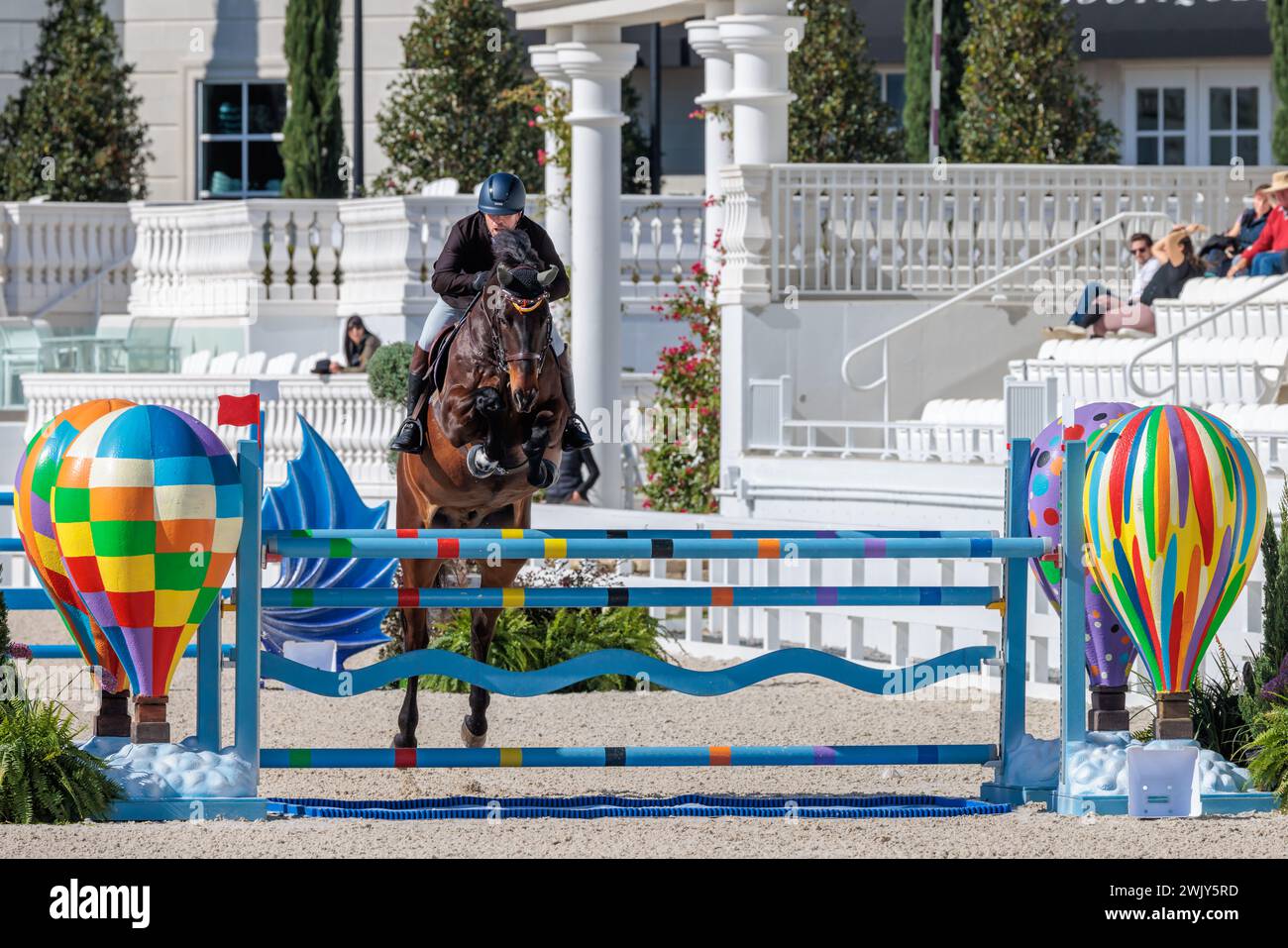 Man competing in the Hunter Jumper competition in the Grand Outdoor ...