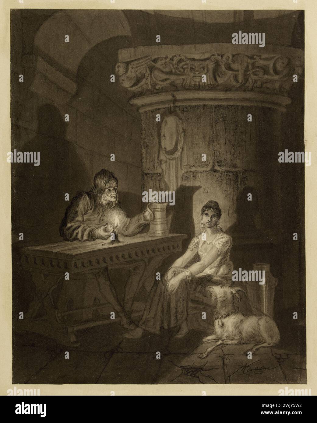 Victor Masson (1849-1917). Illustration of "Notre Dame de Paris", Book ...