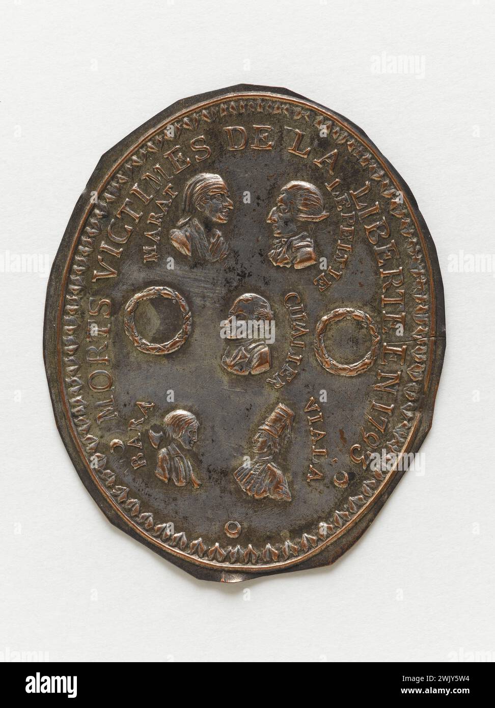 The five martyrs of Liberty, 1793. Silver copper rejected. Paris ...