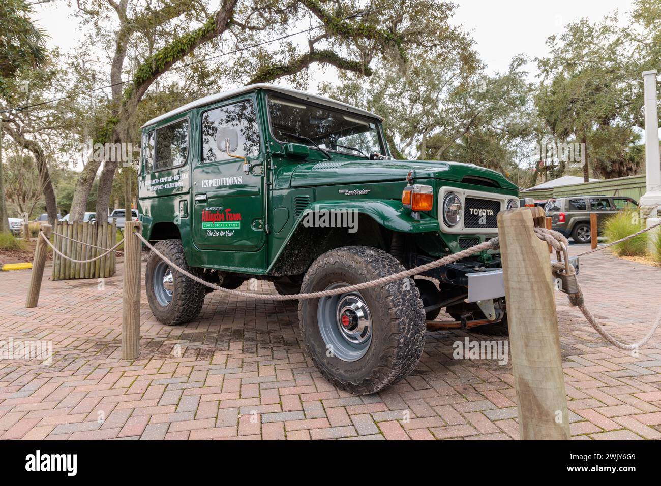 Restored Toyota Land Cruiser 4WD vehicle on display at the St ...