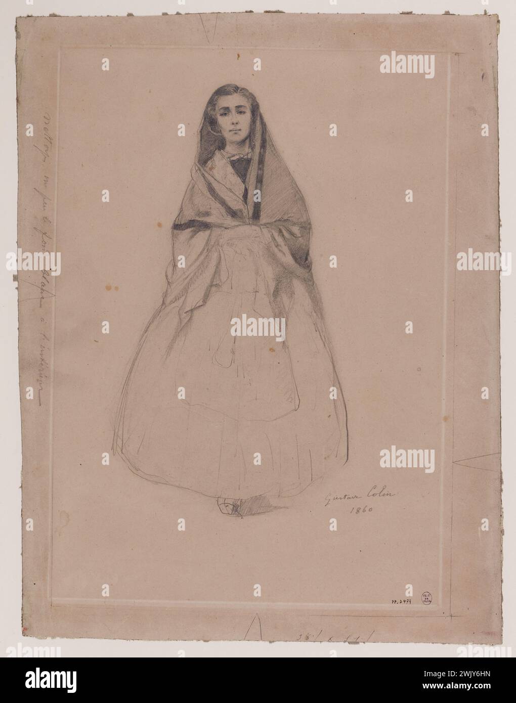 Colin, Gustave Henri (N.1828-07 - D.1910), woman standing, Madame ...
