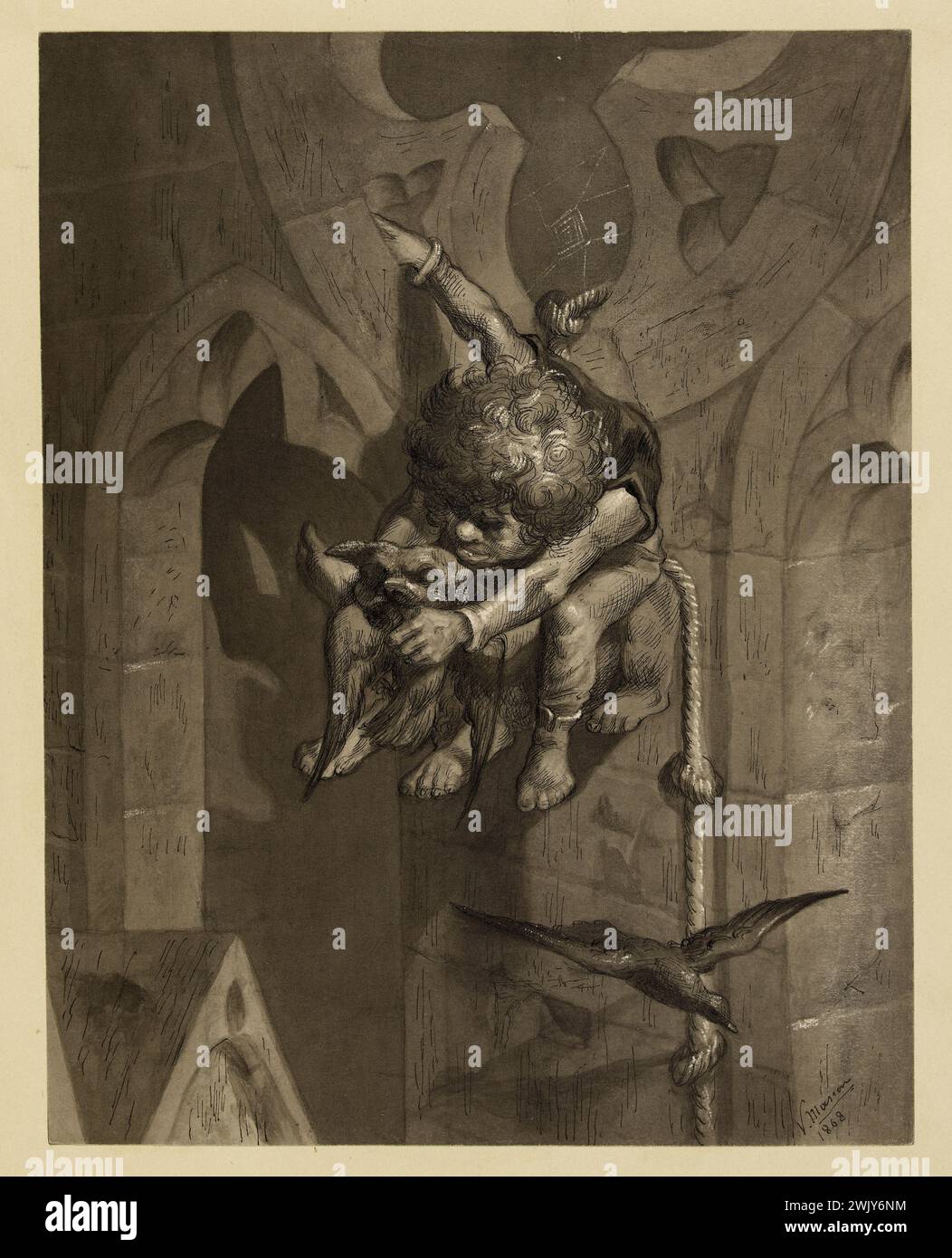 Victor Masson (1849-1917). Illustration of "Notre Dame de Paris", 4 ...