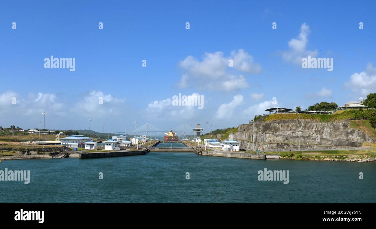 Colon, Panama - 23 January 2024: Scenic panoramic view of the Agua ...