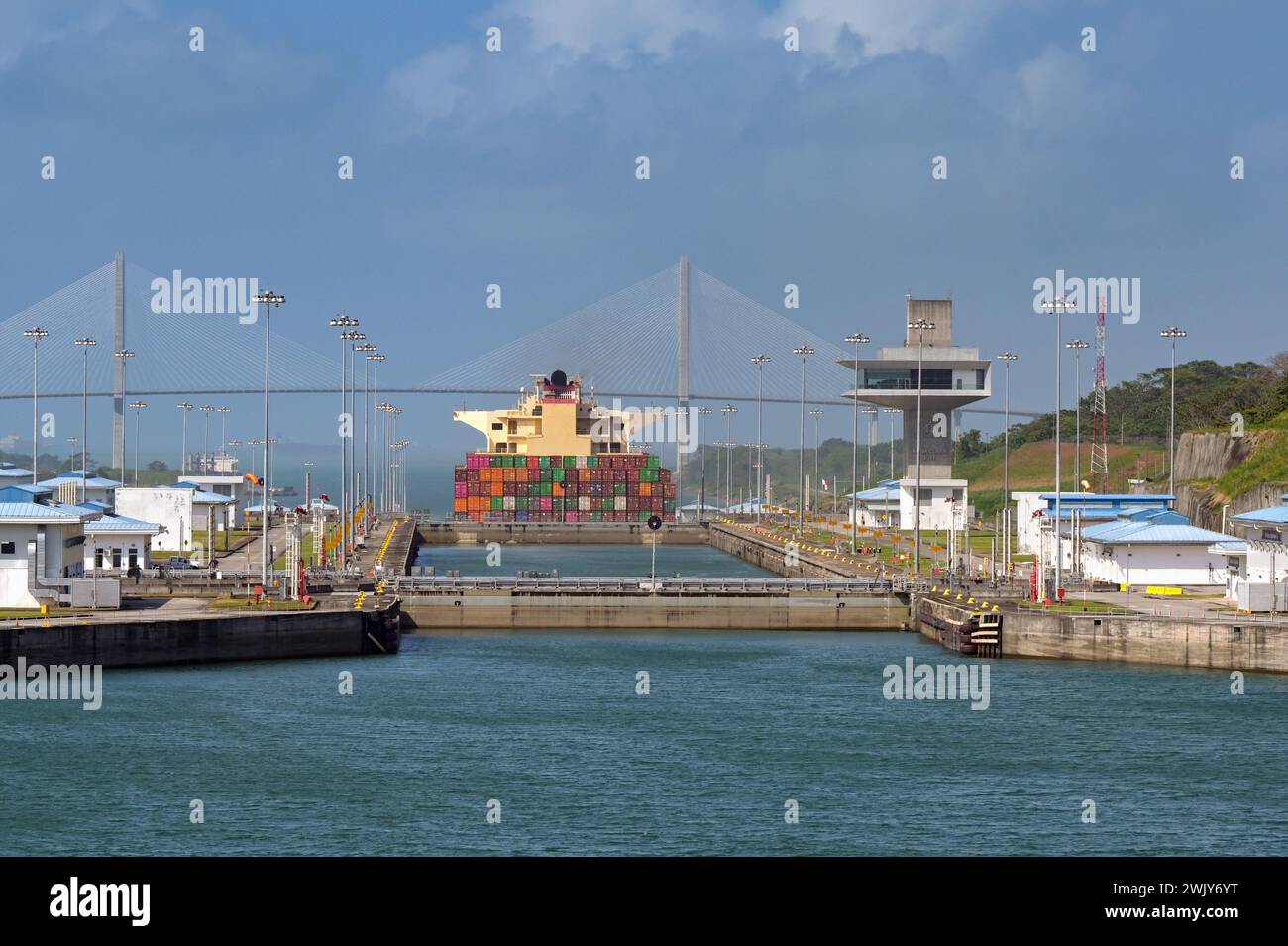 Colon, Panama - 23 January 2024: Agua Clara locks on the Panama canal ...
