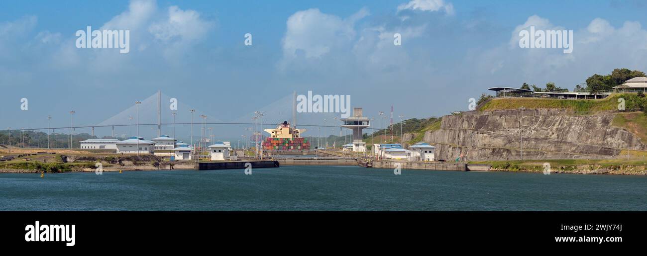 Colon, Panama - 23 January 2024: Scenic panoramic view of the Agua ...