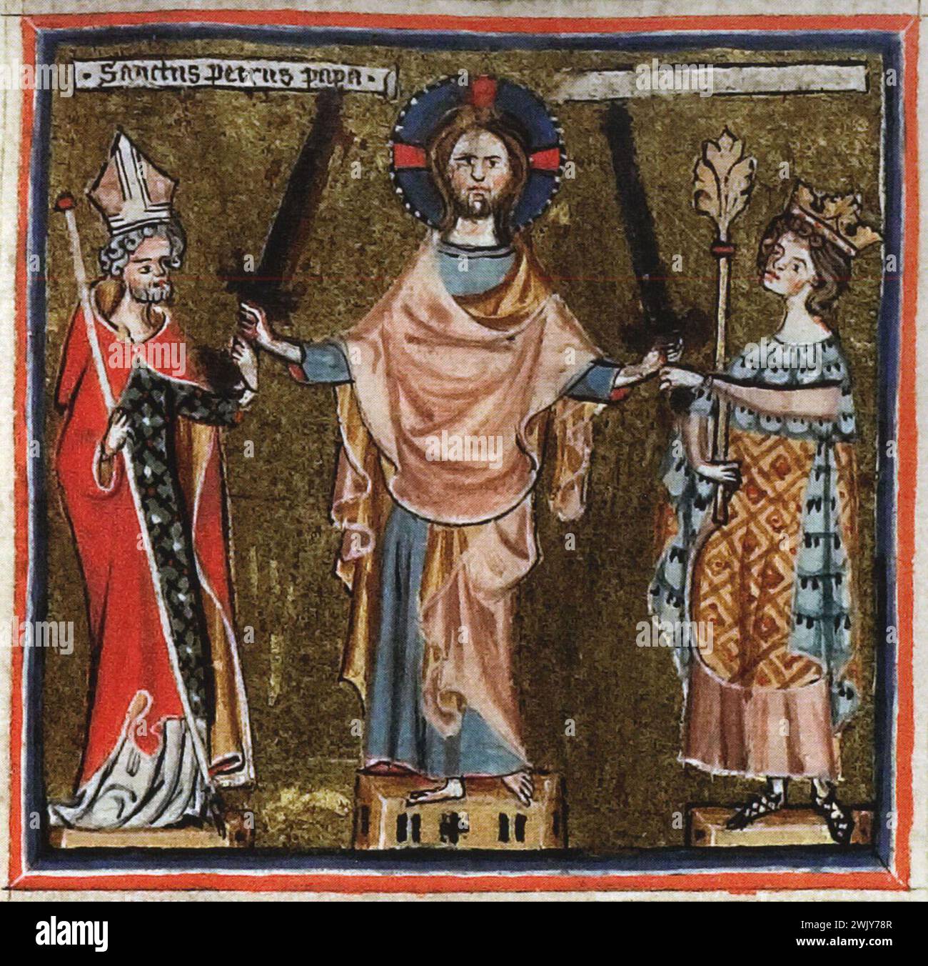 A 1879 engraving of Pope Gelasius I who was pontiff from AD492 to AD496 ...