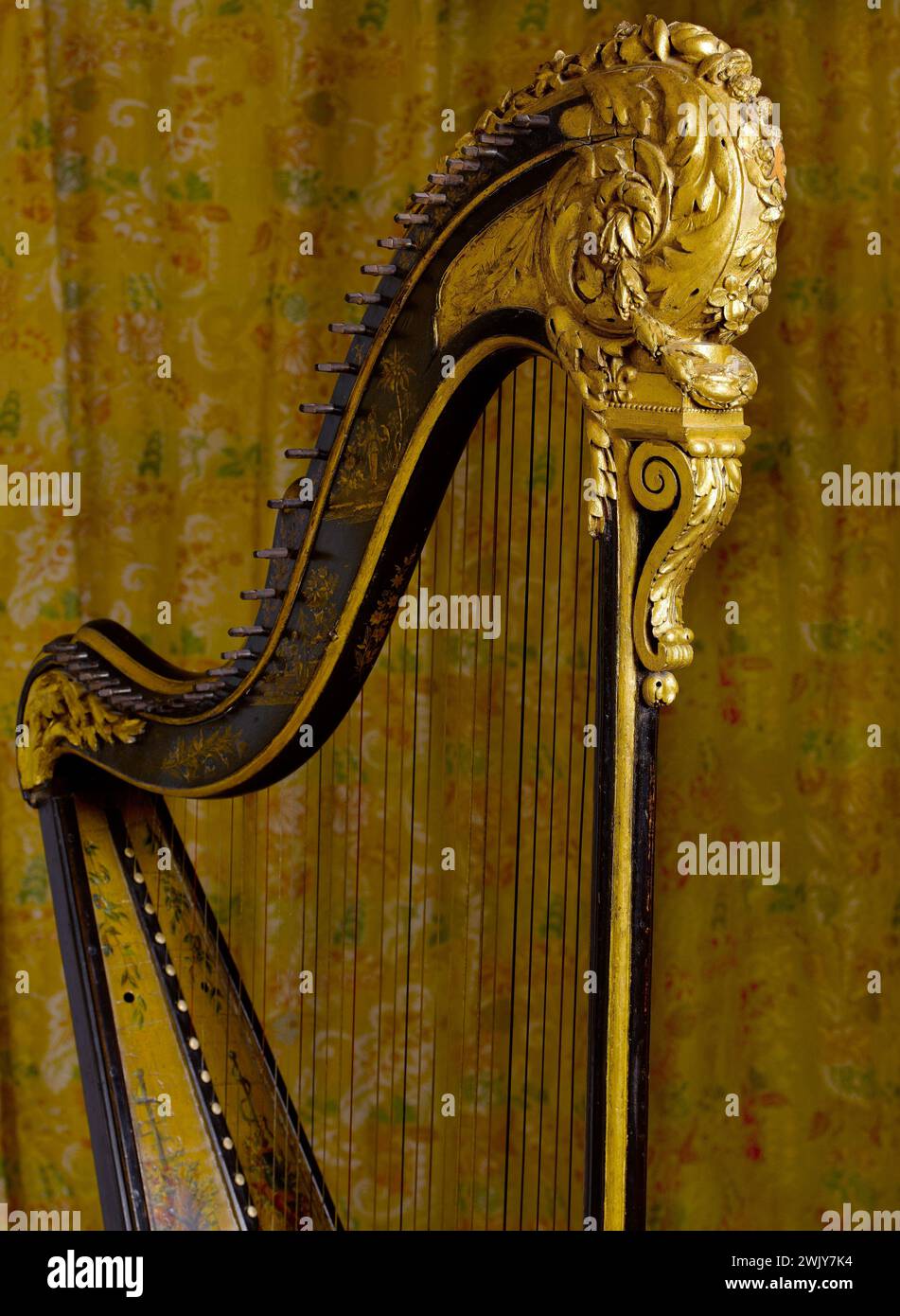 J.H. Naderman. Harp. Detail of the shaft. 1776. Conifère (built ...