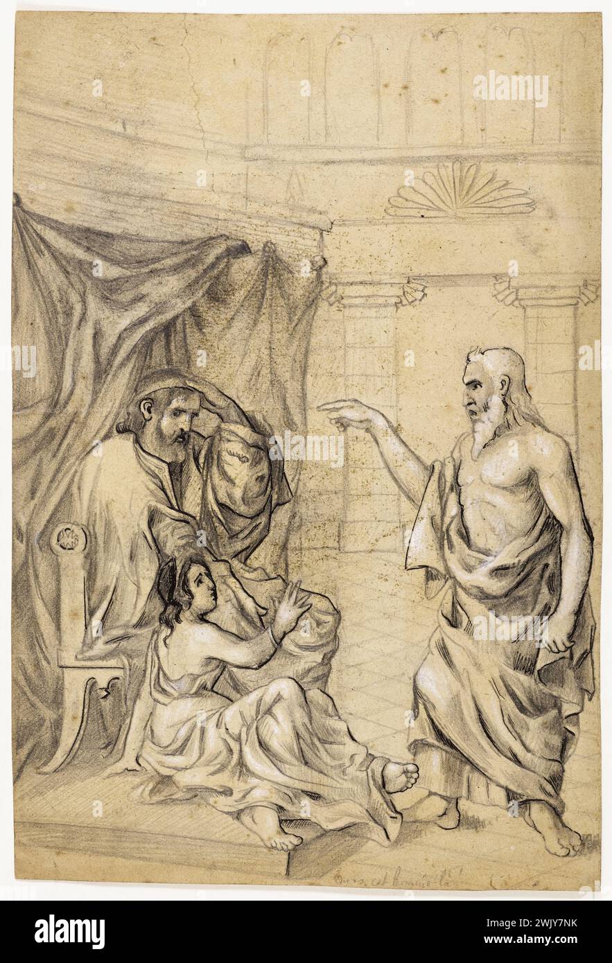 Arthur-Joseph Guéniot (1866-1951). The prophet Nathan reproaching David ...