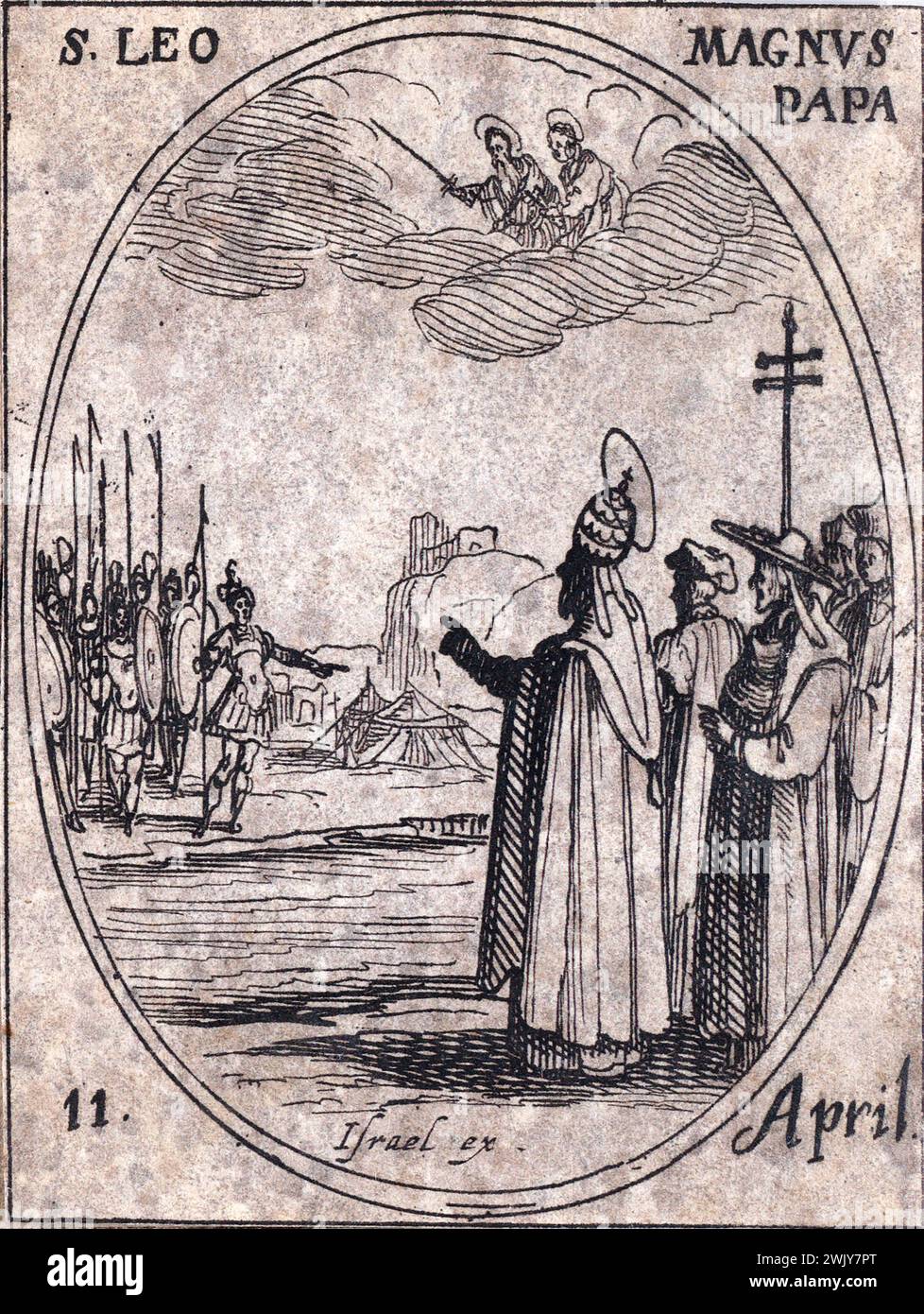 A 15th Century engraving of Pope Leo I, also known as leo the Great ...