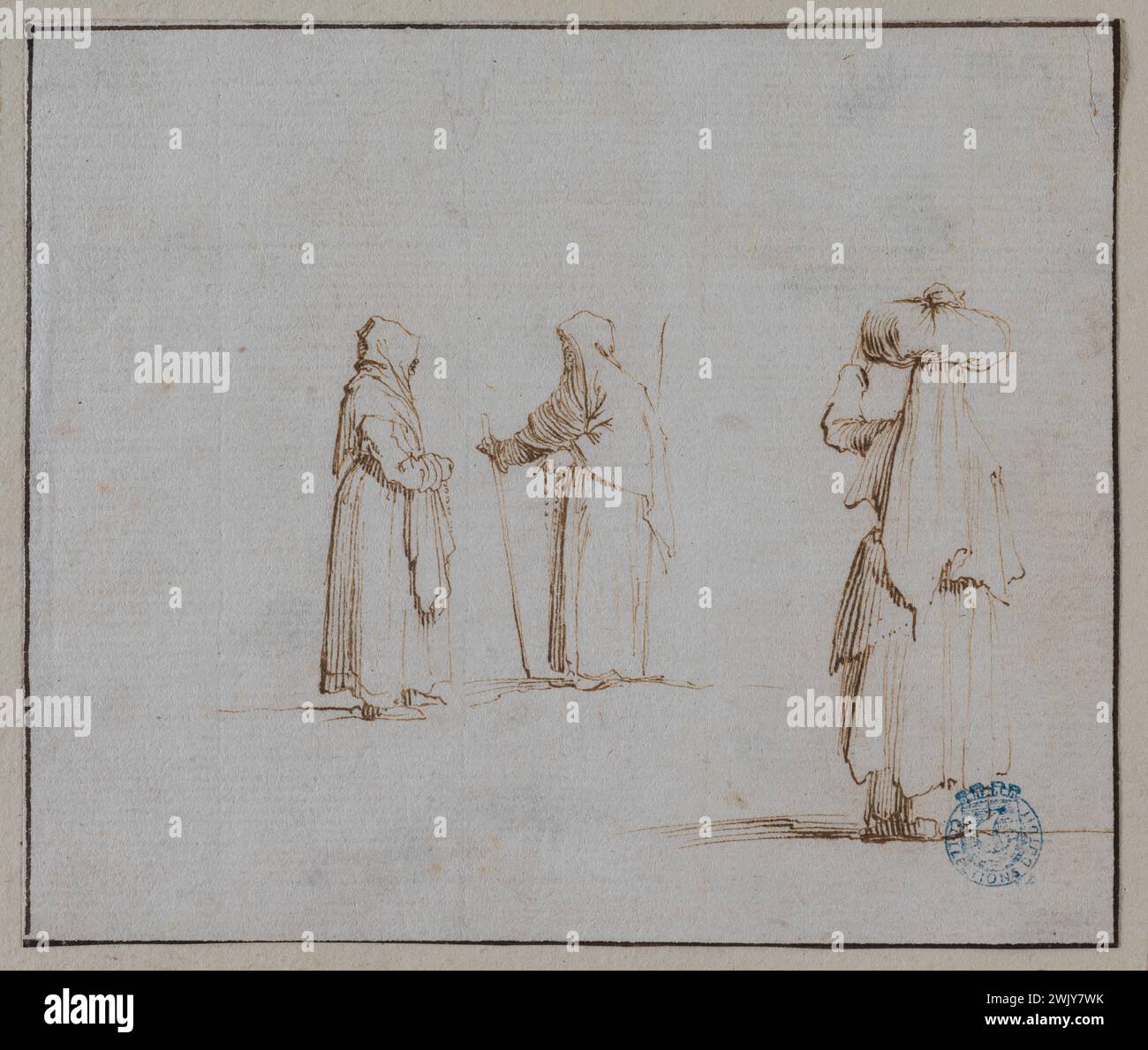 Stefano della Bella (Étienne de la Belle) (1610-1664). "Three veiled ...