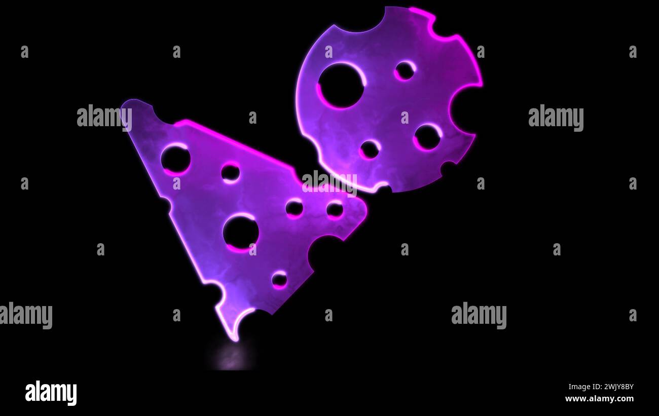 Neon light effect animation cheese hi-res stock photography and images ...