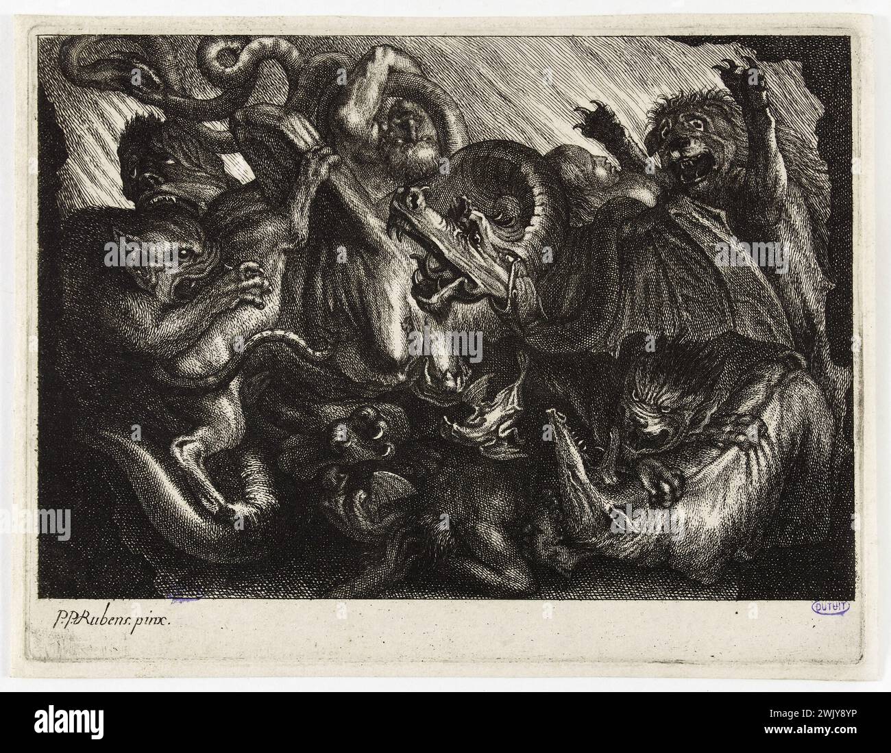 Combat of dragons, snakes and other singular animals, according to ...