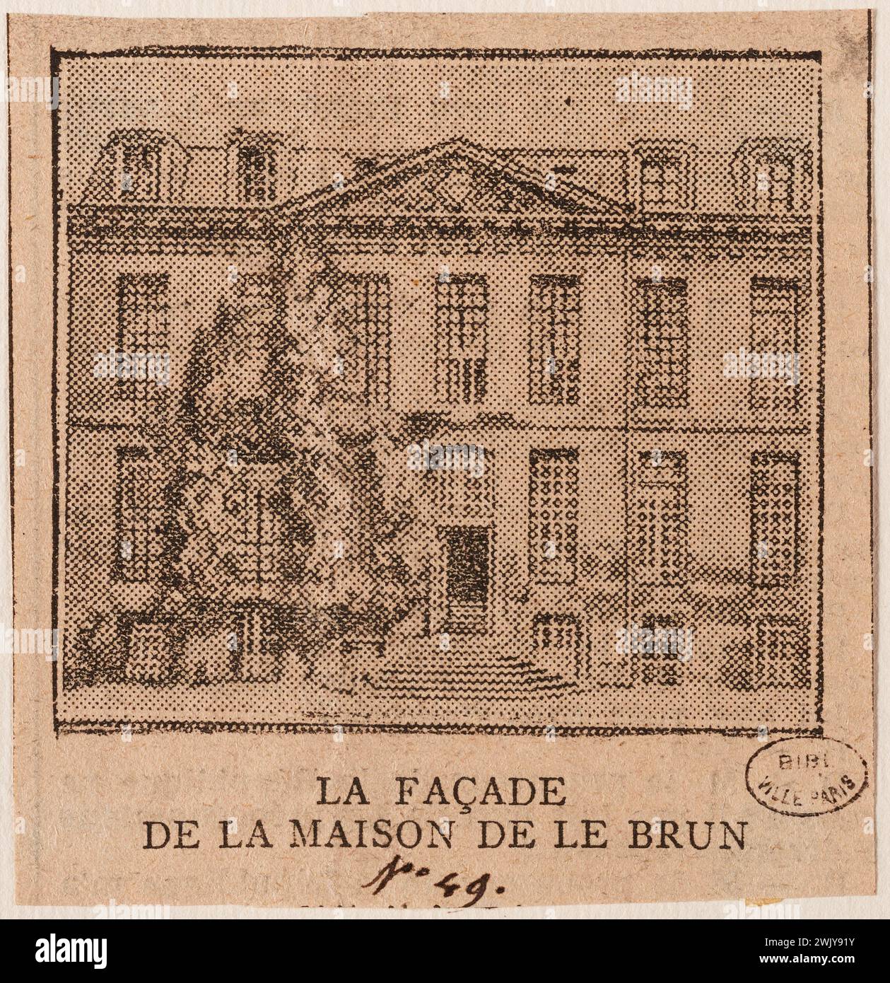 Anonymous, the facade / of the house of Le Brun / n ° 49 / L 'Eclair ...