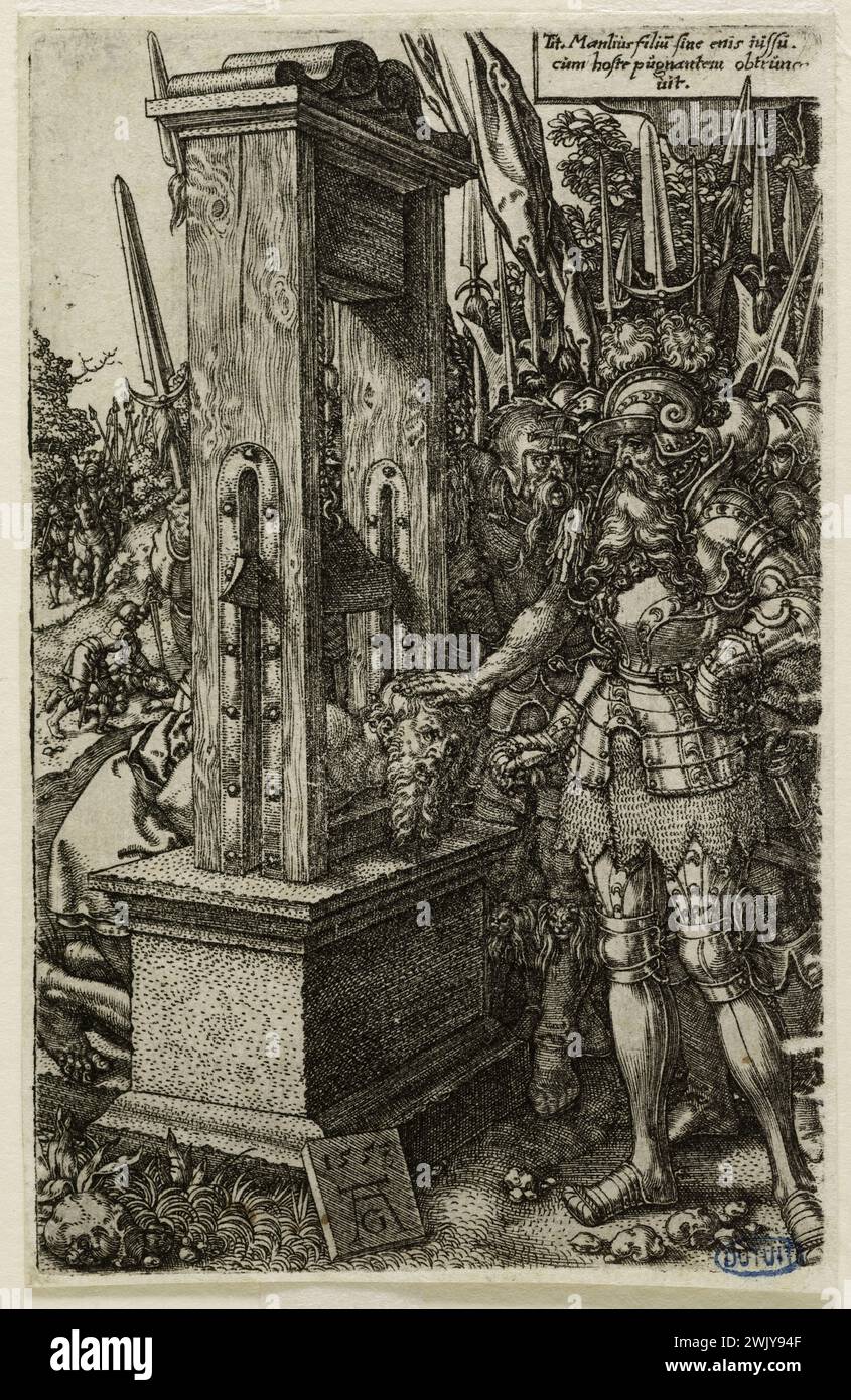 Heinrich Aldegrever (or Aldegrever - 1502 -V.1555/1561). Titus Manlius ...