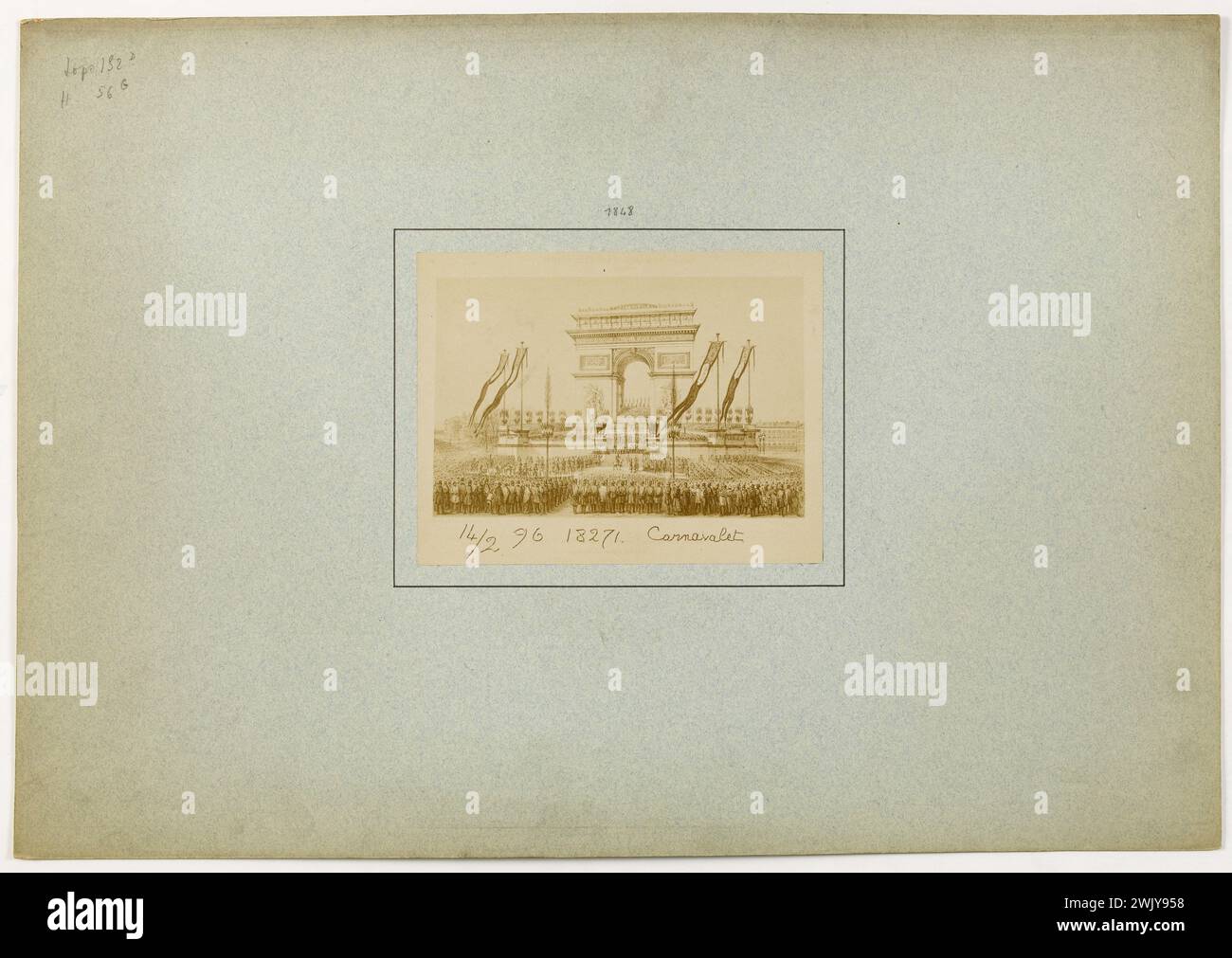 Reproduction of a print. The Arc de Triomphe, Place de l'Etoile. Paris ...