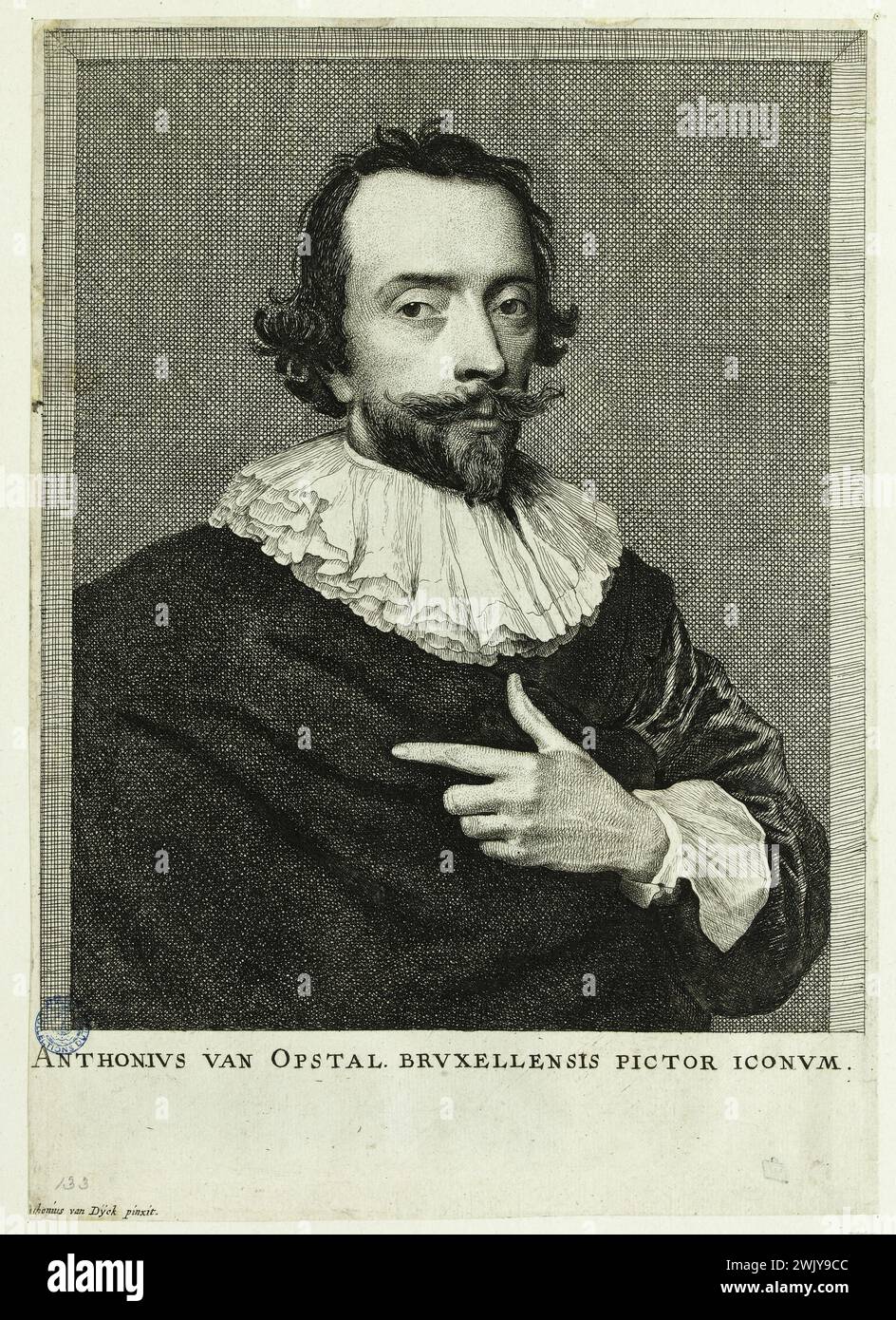 Antoine van Dyck (1599-1641). Opstal (Hollstein 155). Eau-Forte Sur Papier, Burin, 1641. XVIIEM ...