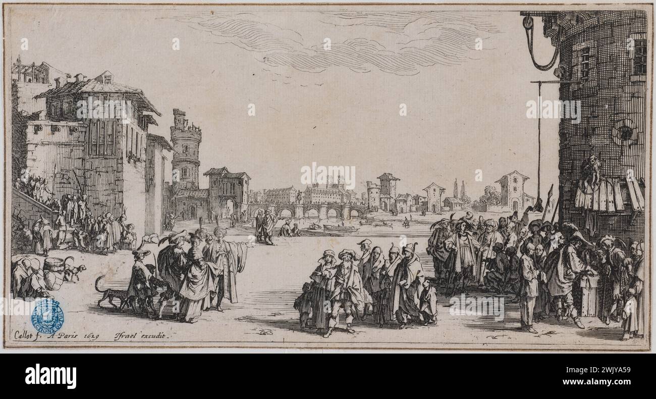Jacques Callot (1592-1635). "The slave market" (Lieure 369, Meaume 712 ...