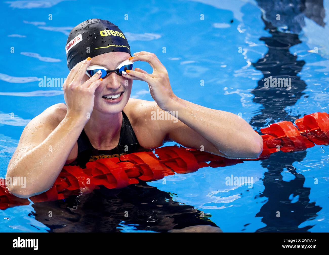 DOHA - Kim Busch after the women's 50 free semi-final during the ...