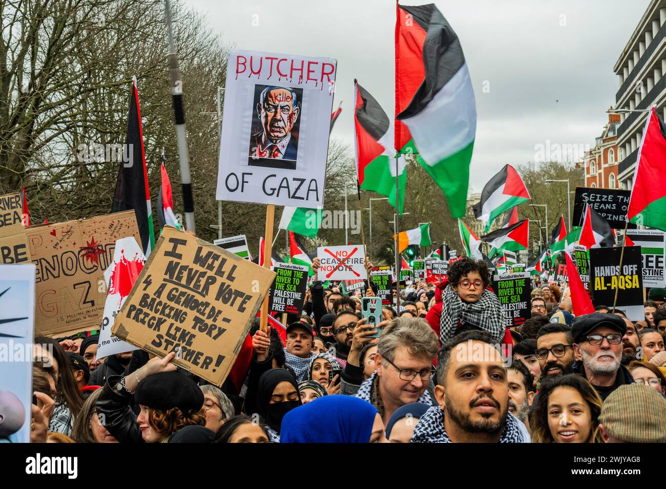 London, UK. 17th Feb, 2024. Never Vote for starmer placard with The ...