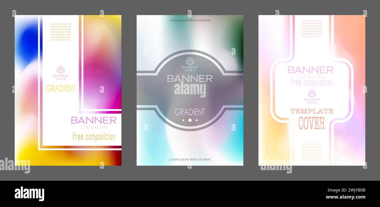 A set of colorful gradients. Cover template, brochure, catalog and ...