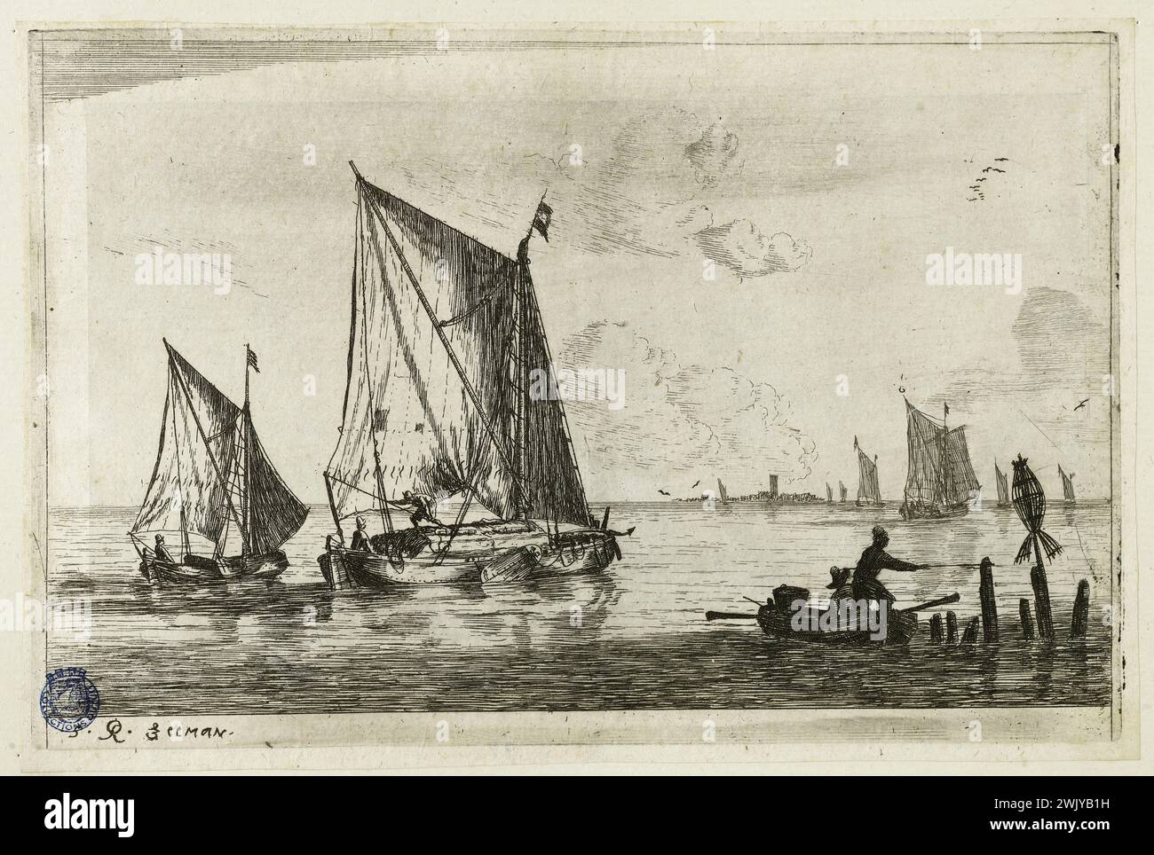 Renier Zeeman (around 1623-1667). Some ports of river n ° 5: "A ...