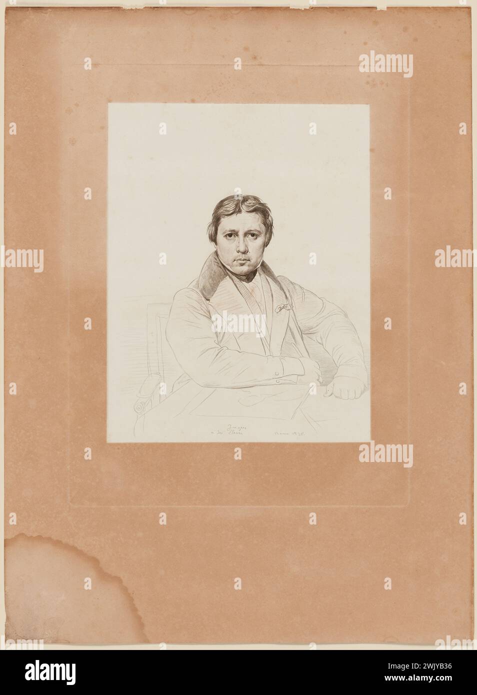 Calamatta, Luigi (n.1802-06-21-D.1869-03-08), Portrait of Ingres after ...