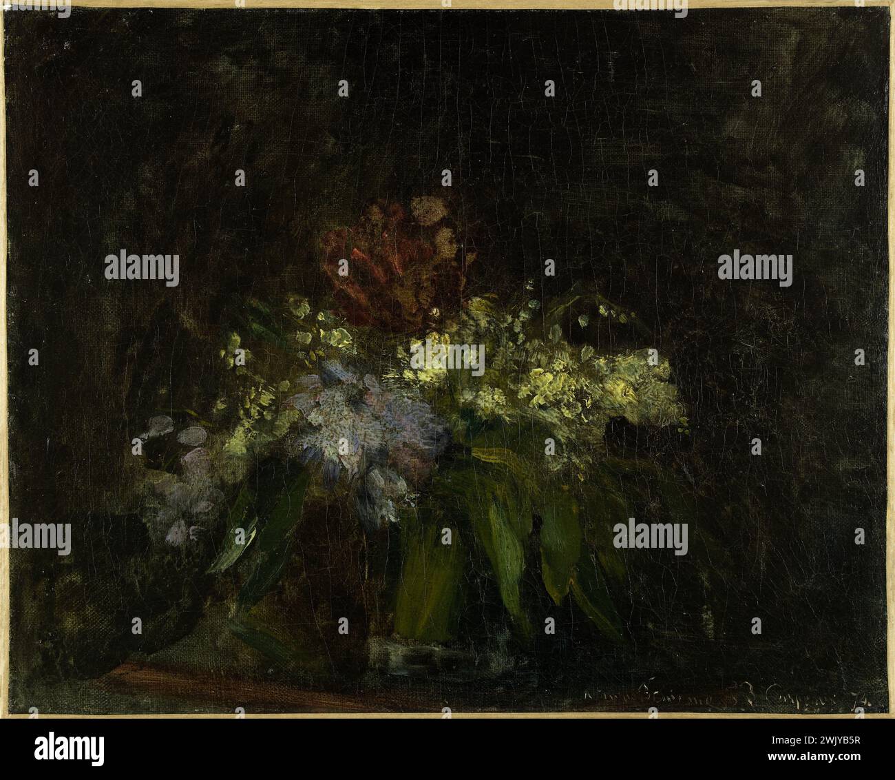 Jean-Baptiste Carpeaux (1827-1875). "Bouquet of thrush flowers". Oil on ...