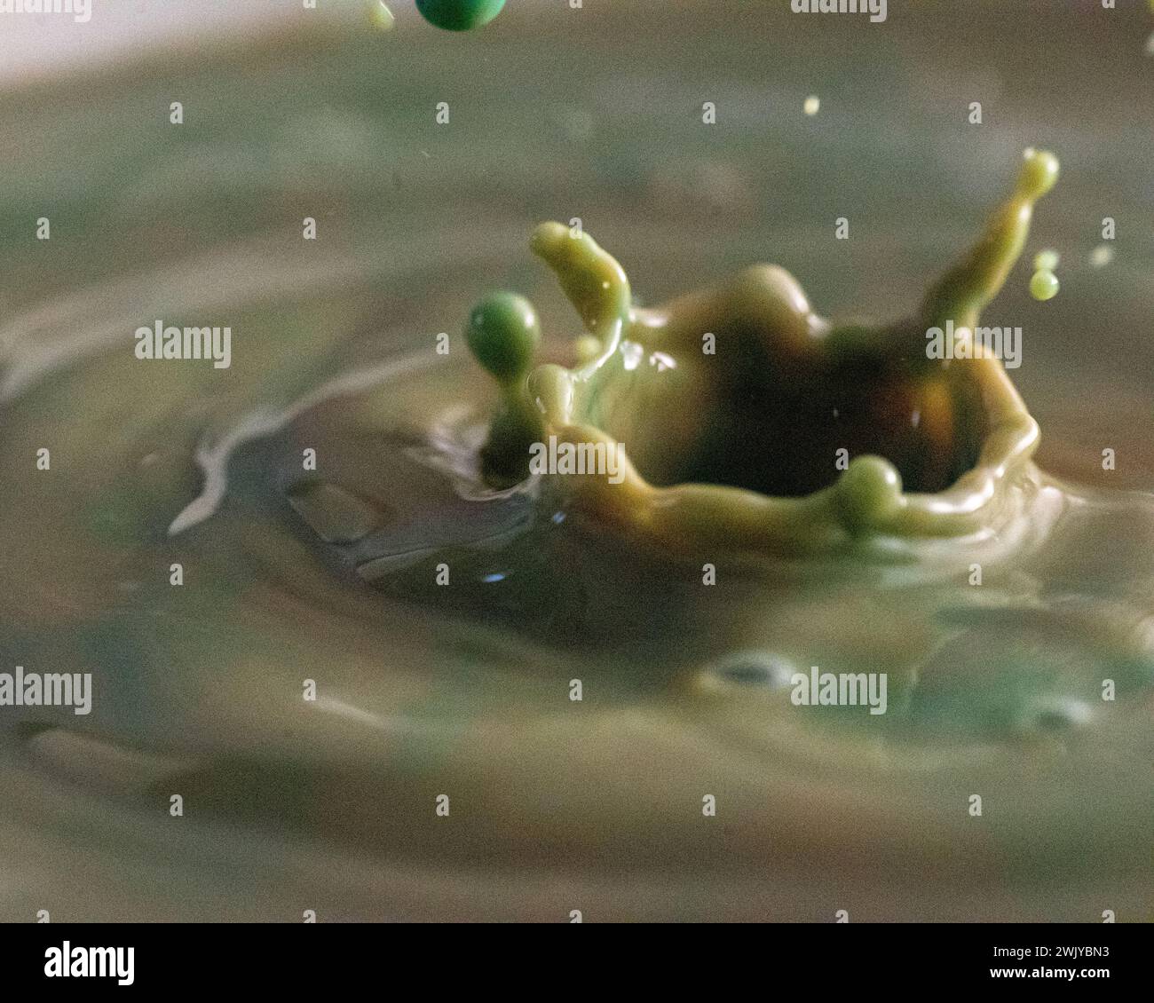 abstract picture with colored drop of various shapes, blurred ...