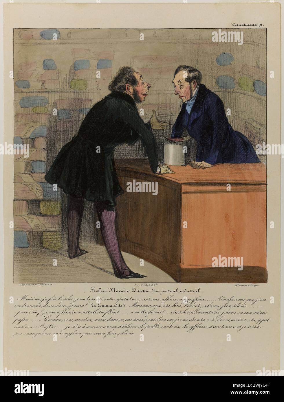 Honoré Daumier (1808-1879). "Robert Macaire, director of an industrial ...