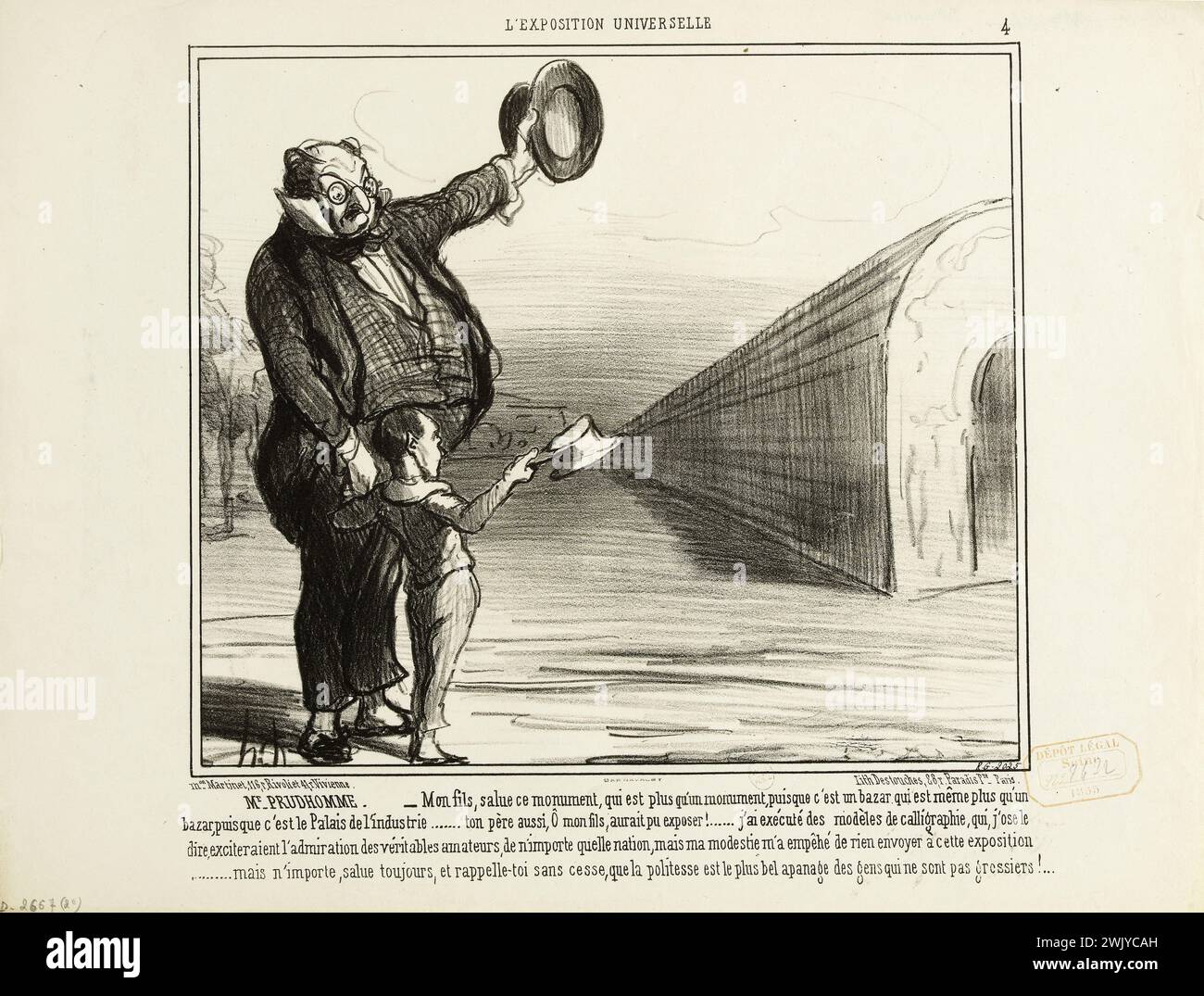 Honoré Daumier (1808-1879). The Universal Exhibition - M. Prudhomme (Pl ...