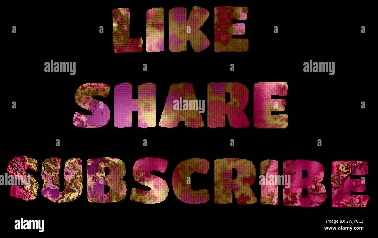 Like share subscribe word letter effect scattered swirling, black ...