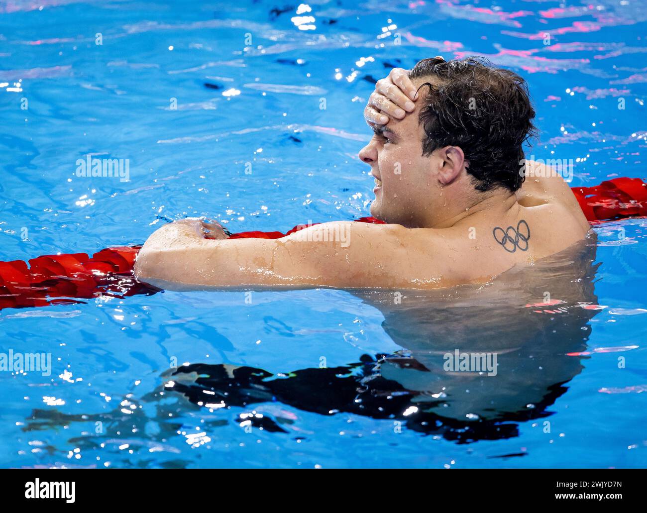 DOHA - Nyls Korstanje after the men's 100 butterfly final during the ...