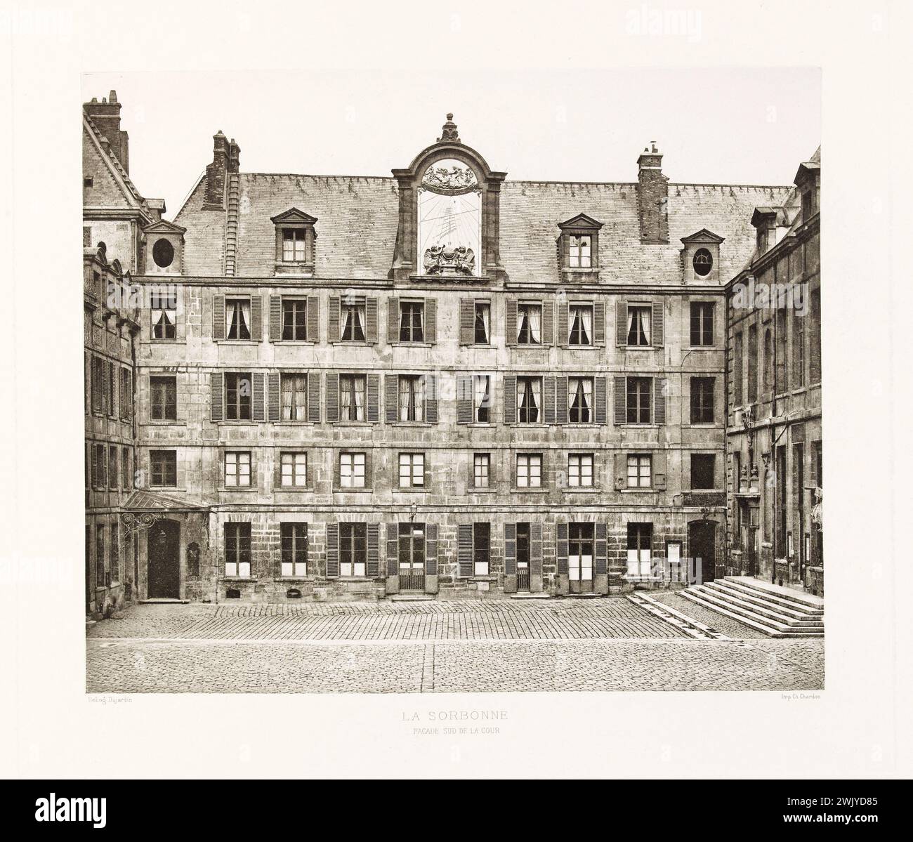 South facade of the Sorbonne courtyard. Paris (5th arr.). Anonymous ...