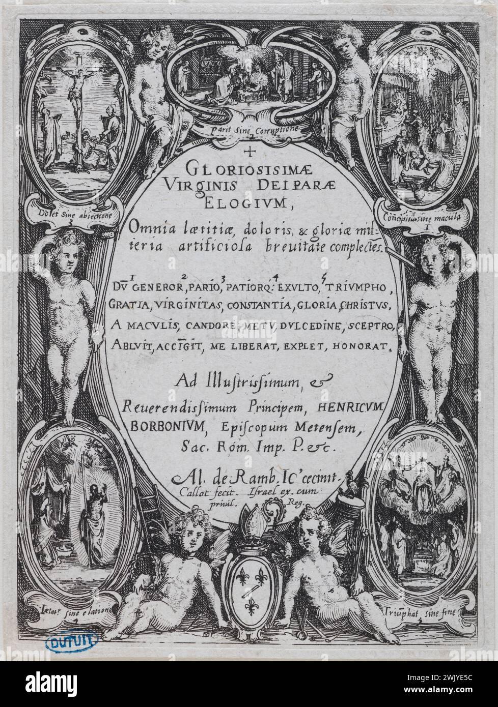 Jacques Callot (1592-1635). "Frontispiece" gloriosissimae "(Lieure 509 ...