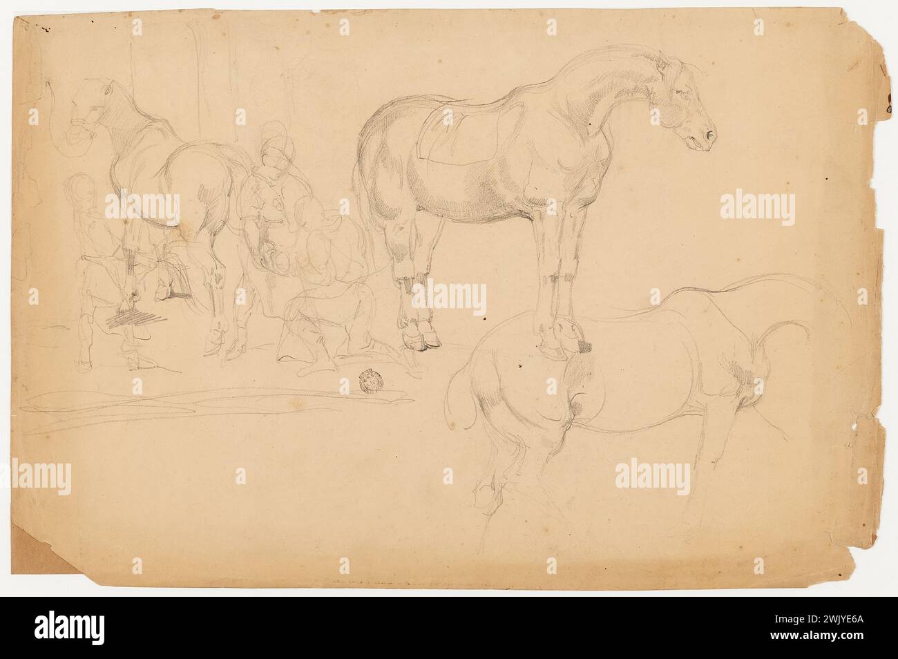 Anonymous, horseshoe sketches. Graphite mine on paper. Houses of Victor ...