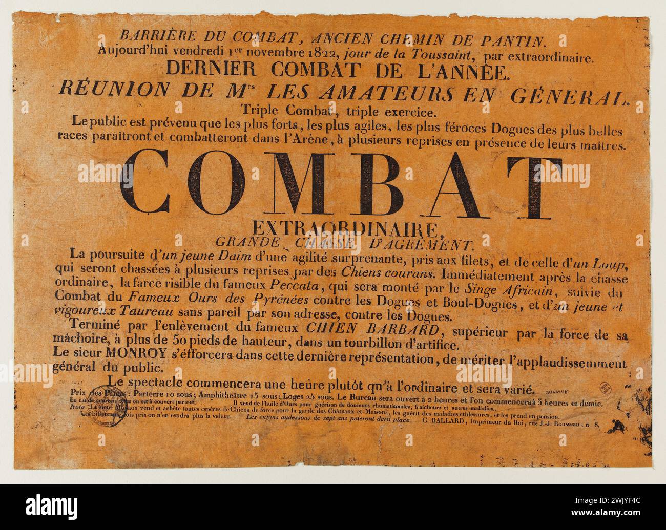 Anonymous. "Combat barrier, former path of Pantin, last fight of the ...